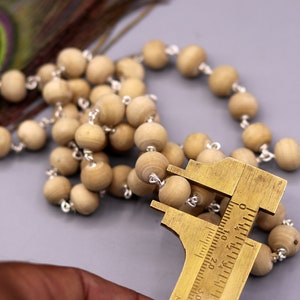 925 Solid Silver Tulsi Chain Mala Tulsi Wooden Handcrafted 54 Beads ...