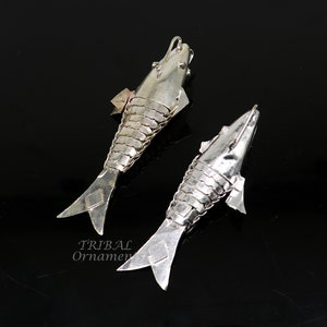 Solid Silver Handmade Silver Fish, Lord Vishnu Avatar Matsya, Silver ...