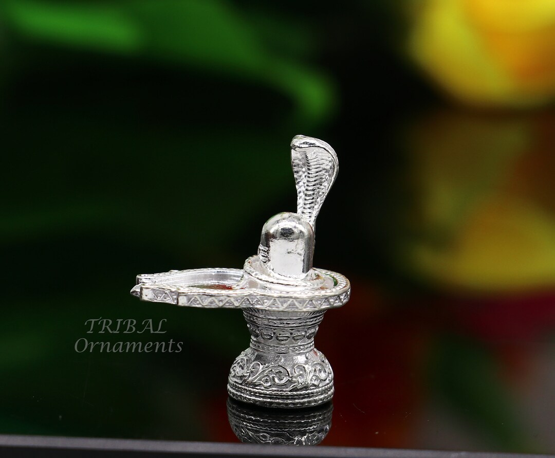 1" 925 Sterling Silver Handmade Small Solid Lord Shiva Lingam Stand ...
