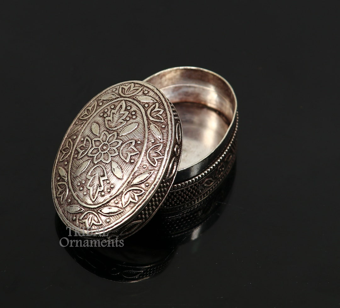 Exclusive Small Bridal Kajal Box 925 Sterling Silver Trinket Box ...
