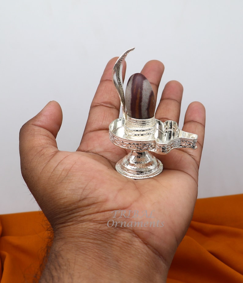 925 Sterling Silver Lord Shiva Lingam Stand/ Jalheri, Use for Put/hold ...