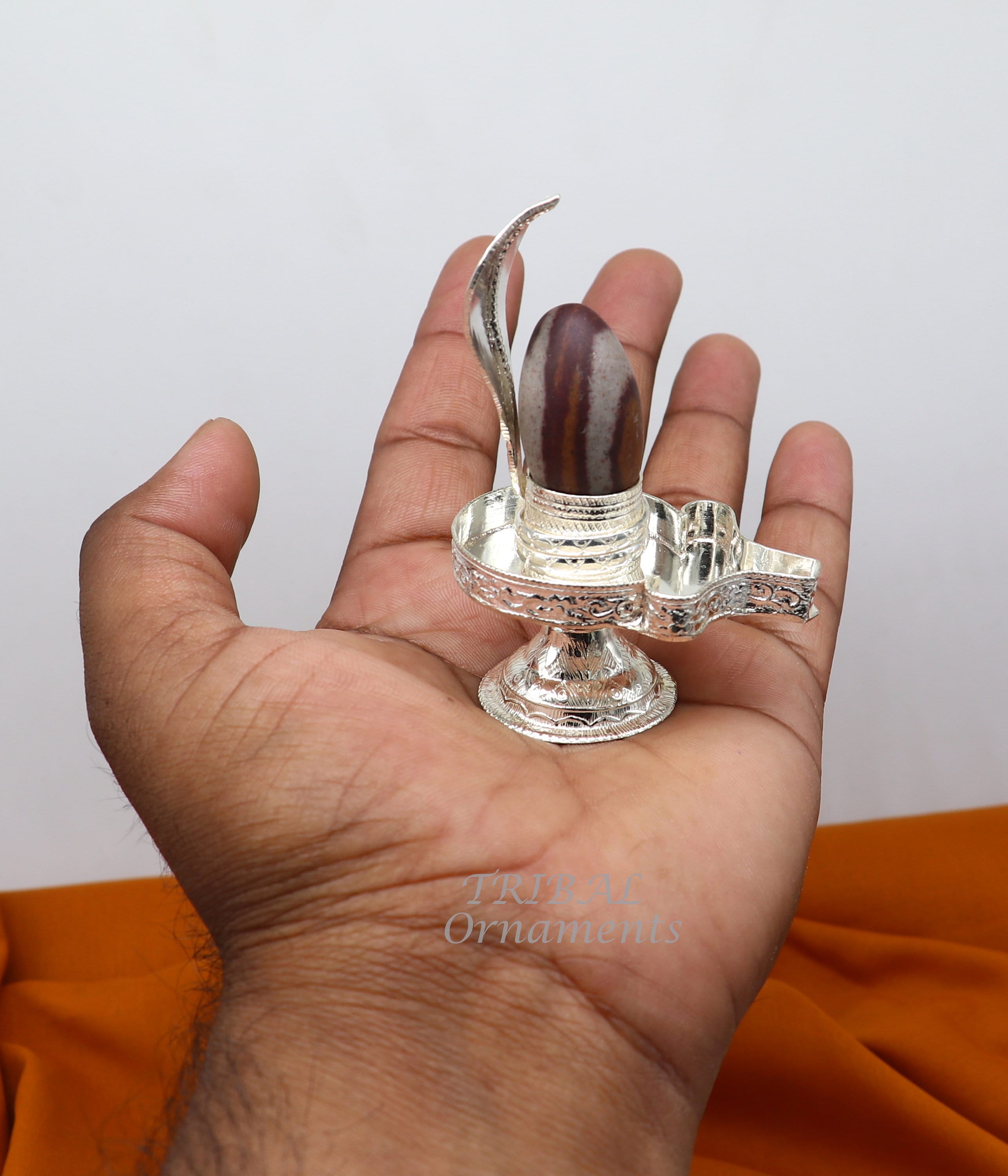 925 Sterling Silver Lord Shiva Lingam Stand/ Jalheri, Use for Put/hold ...