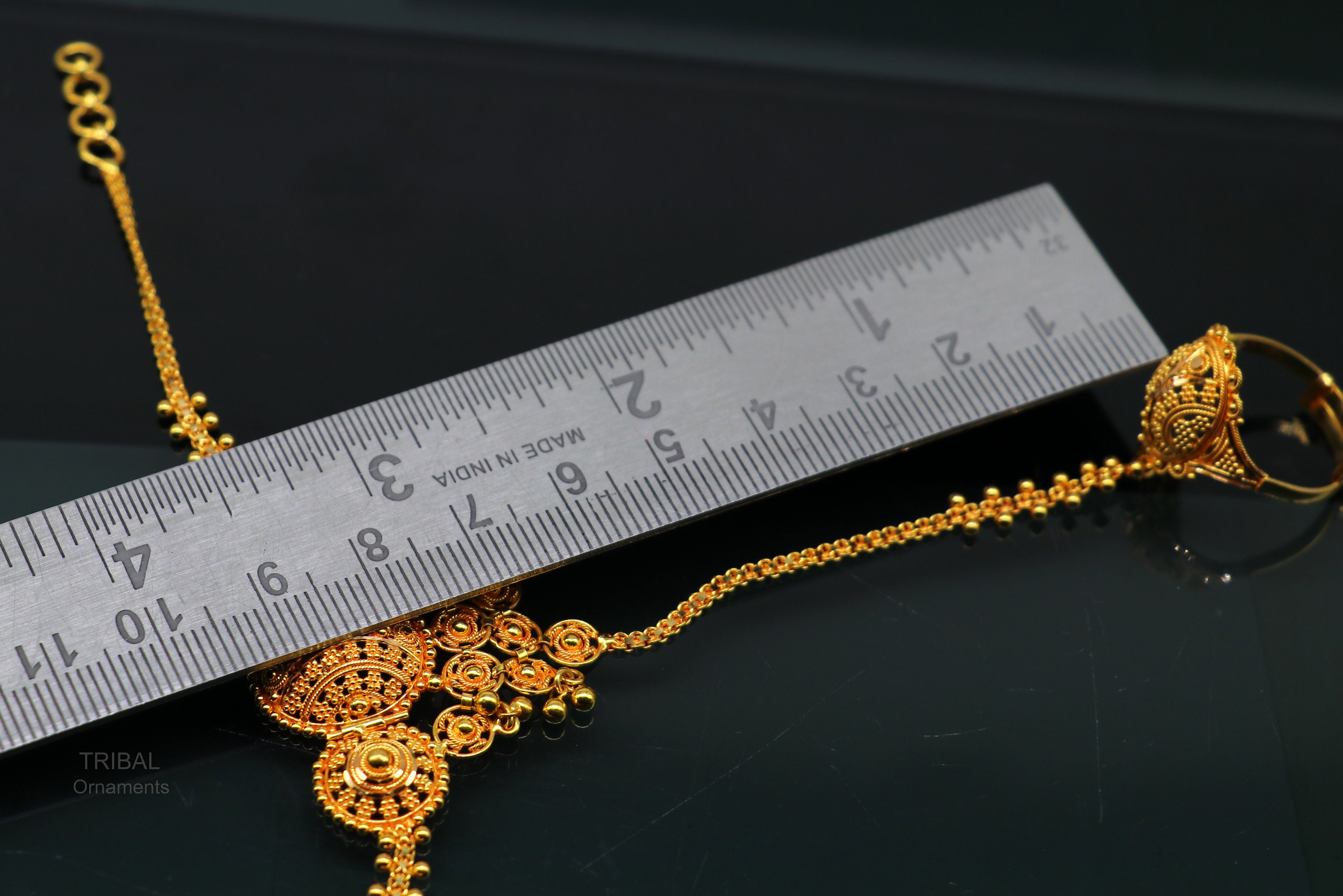 22kt Yellow Gold Handmade Filigree Work Hathpan or Wrist - Etsy