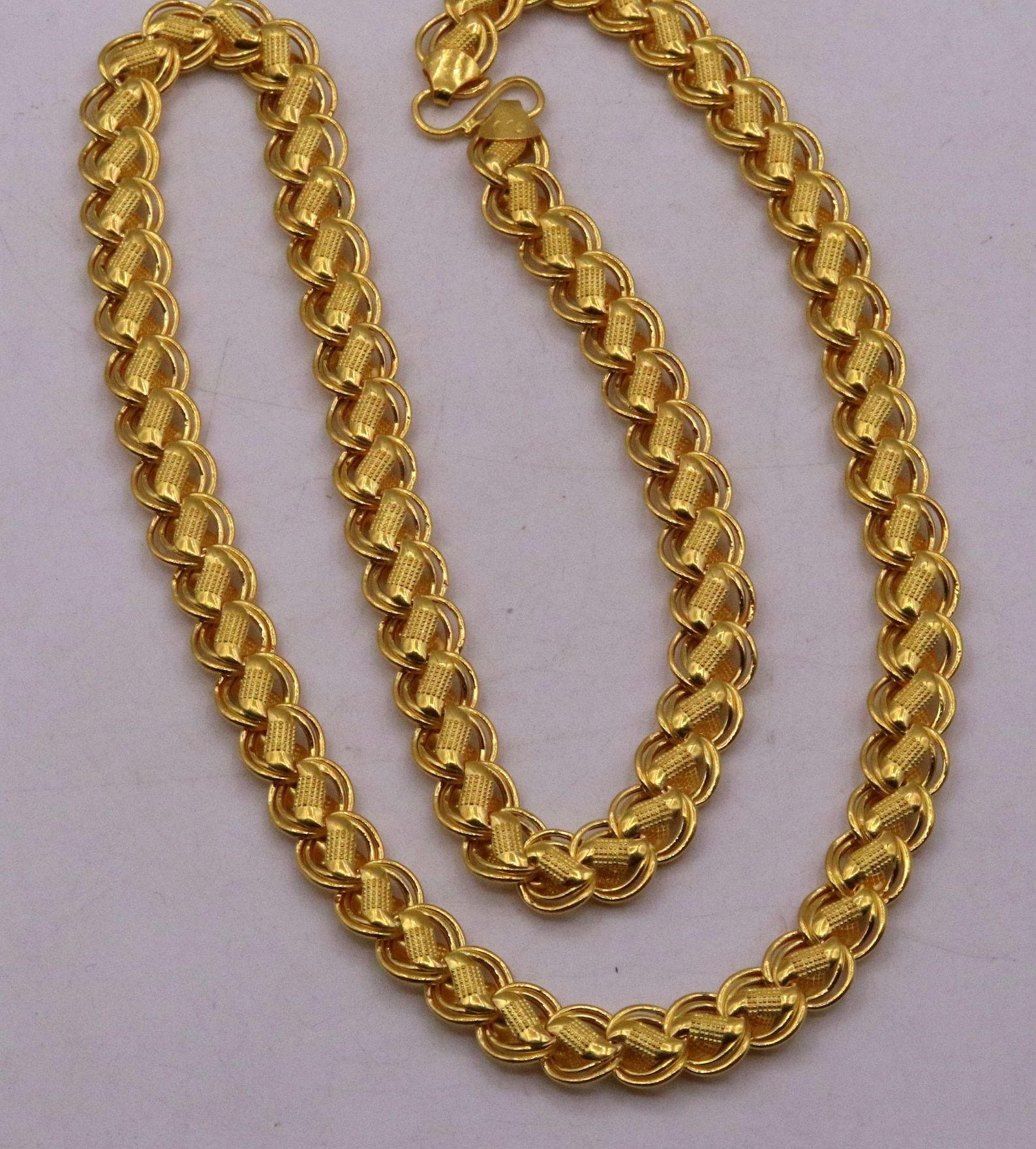 20 to 24 inches 22k yellow gold handmade fabulous lotus chain | Etsy