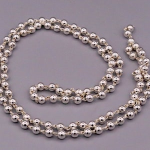 Solid Silver Handmade Fabulous Silver 109 Beads Chain Necklace for Jap ...