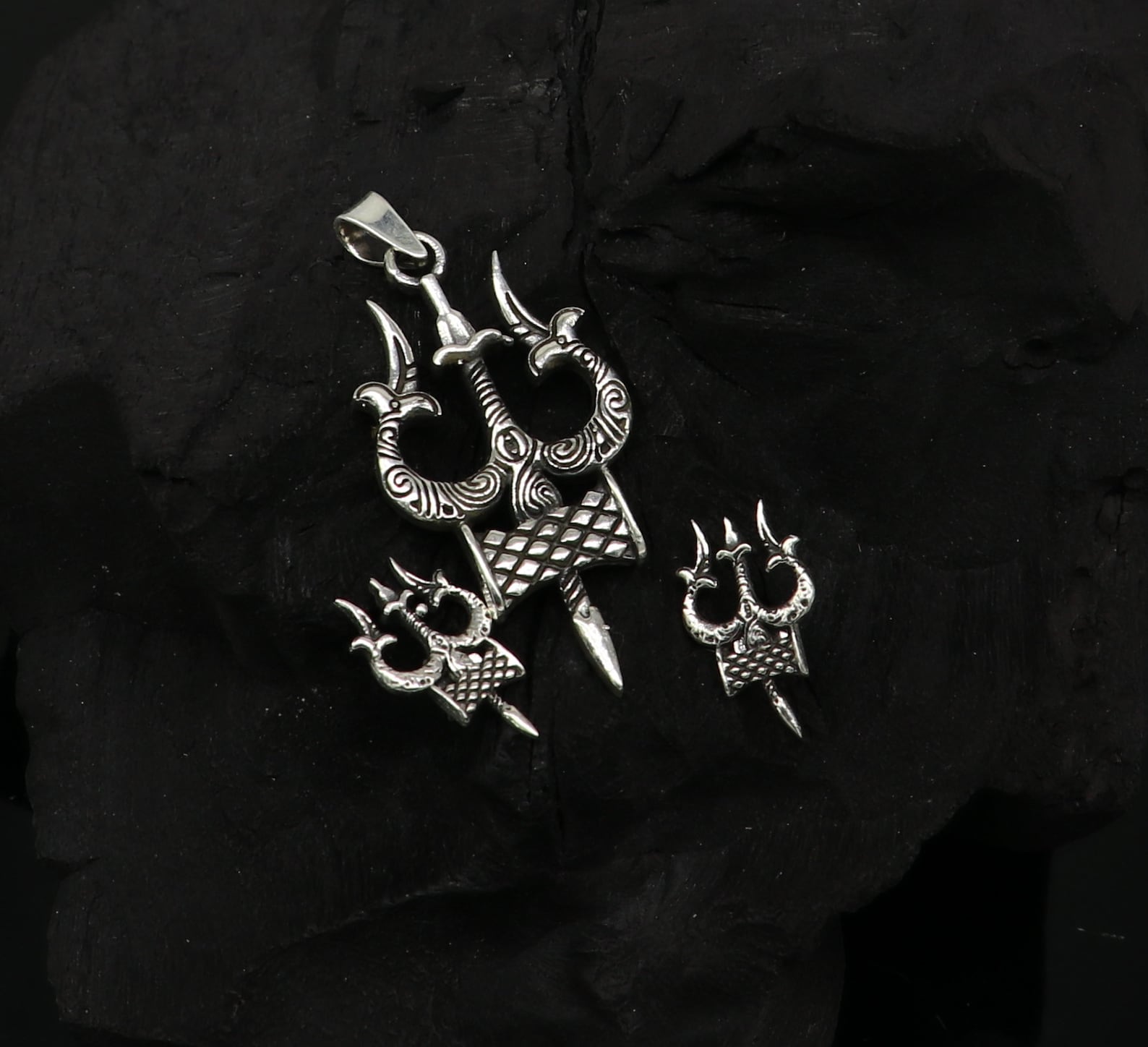 925 Pure Silver Handmade Idol Shiva Trident Trishul Shape - Etsy