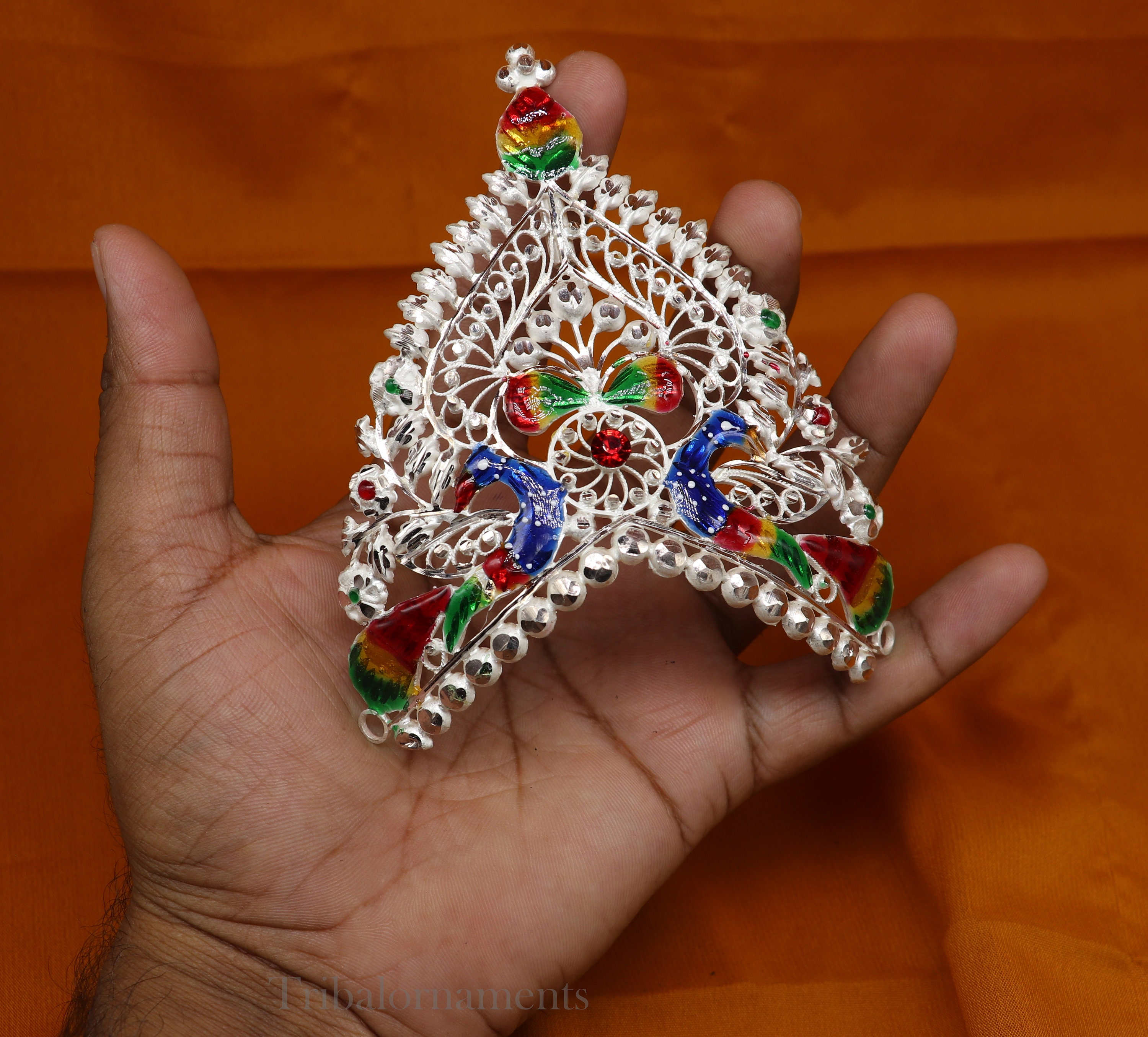 Solid Sterling Silver Vintage Antique Design Handmade Mukut | Etsy