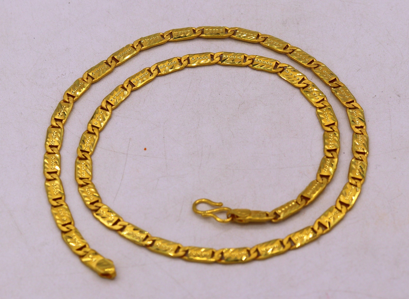 20 Inches Long 5mm Nawabi Chain Handmade 22 Karat Yellow Gold - Etsy