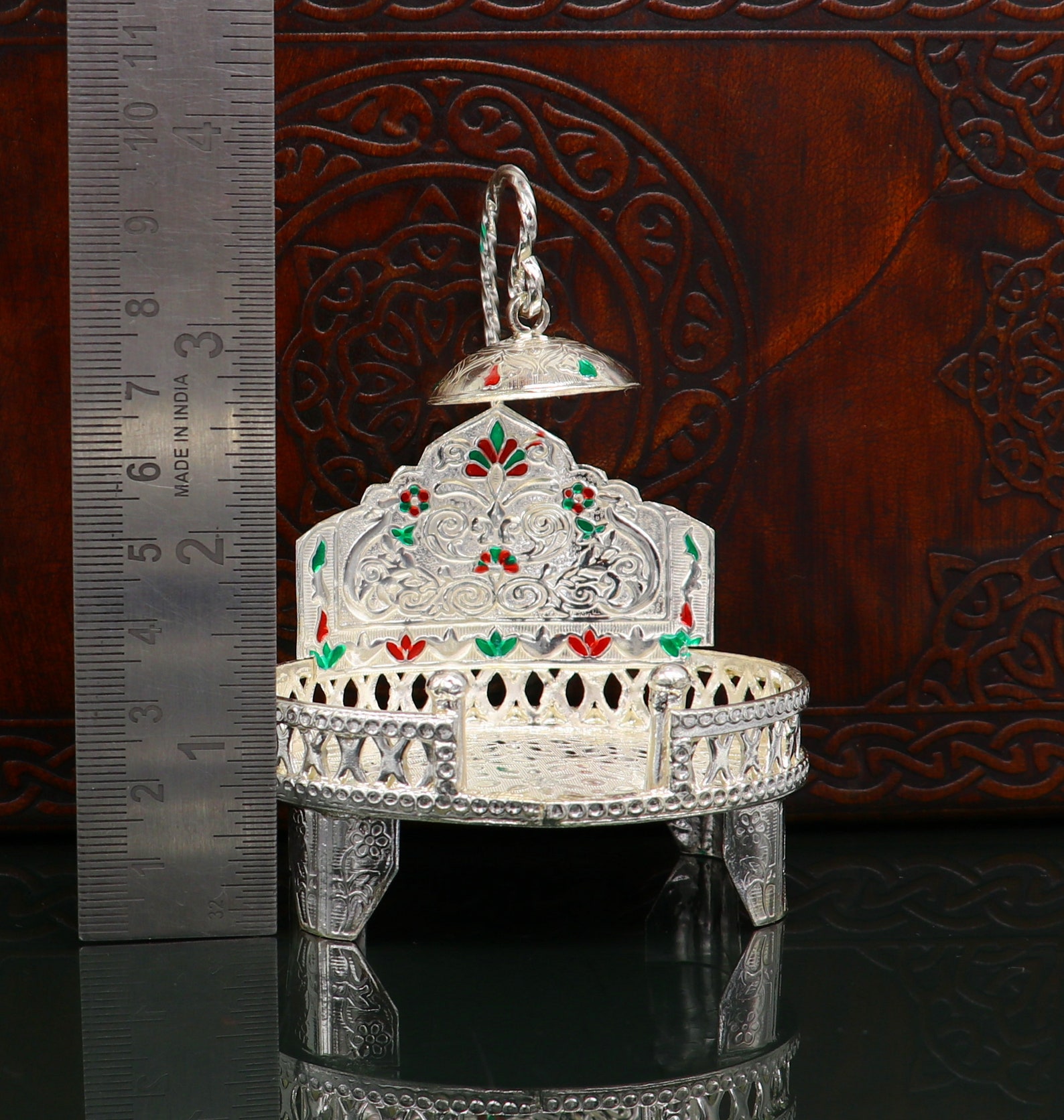 925 Pure Sterling Silver Handcrafted Small Sinhasan Idol - Etsy