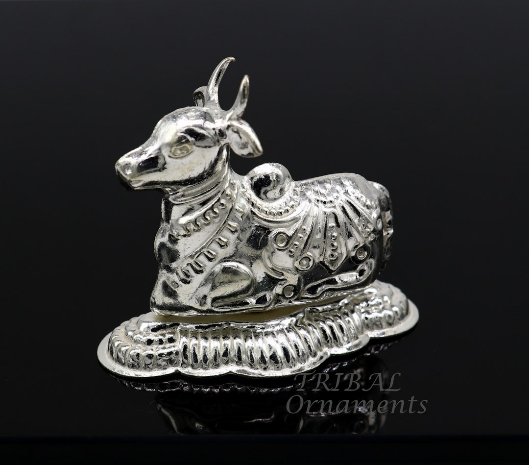 Lord Shiva Vahan Nandi Maharaj Sterling Silver Handmade Small Article ...