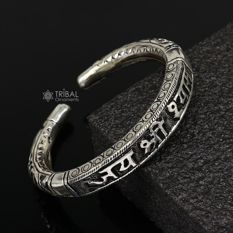 Divine Kada Lord Krishna "jai Shri Shyam" Matra Handmade 925 Sterling ...