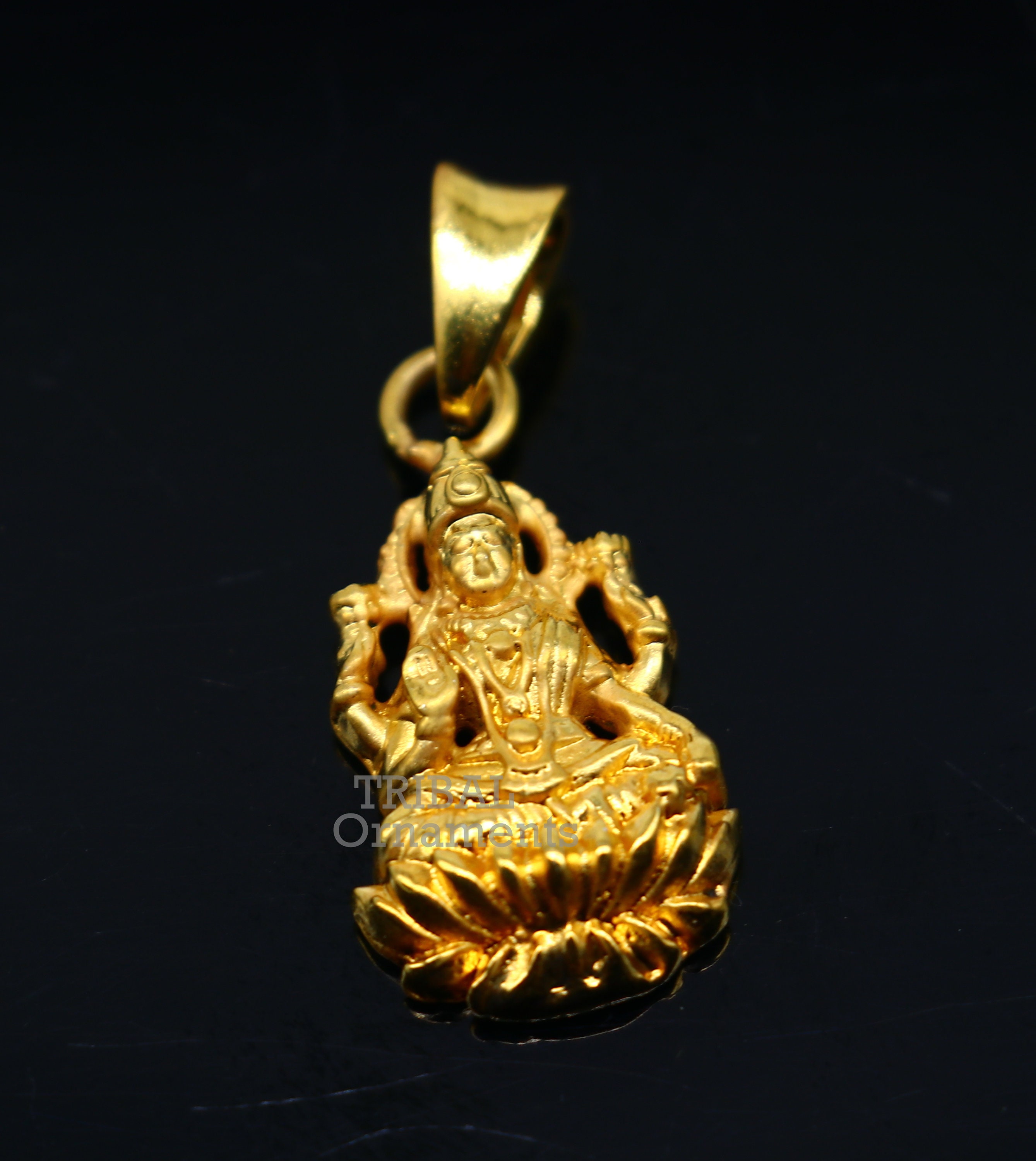 925 Sterling Silver Customized Gold Polished Stylish Goddess Laxmi ...