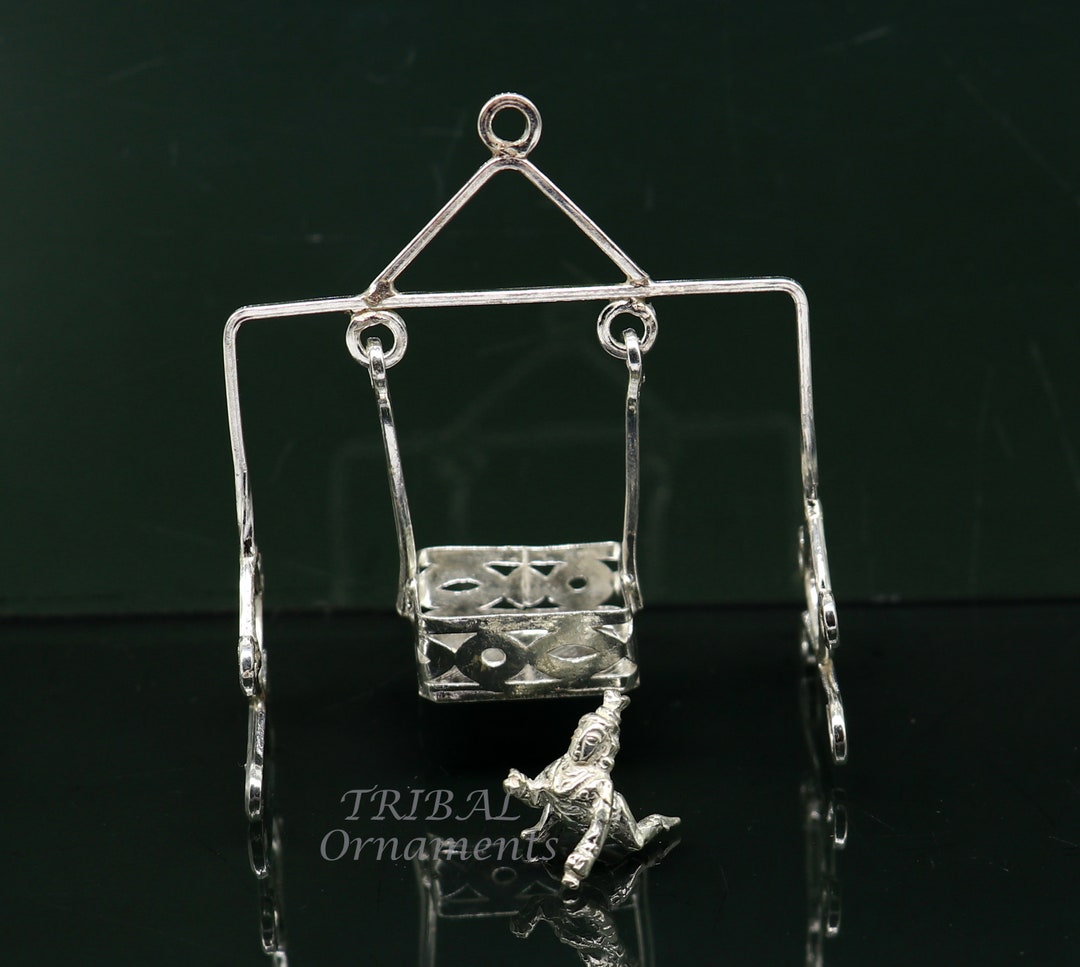 925 Sterling Silver Handmade Light Weight Laddu Gopala Jhula, Krishna ...