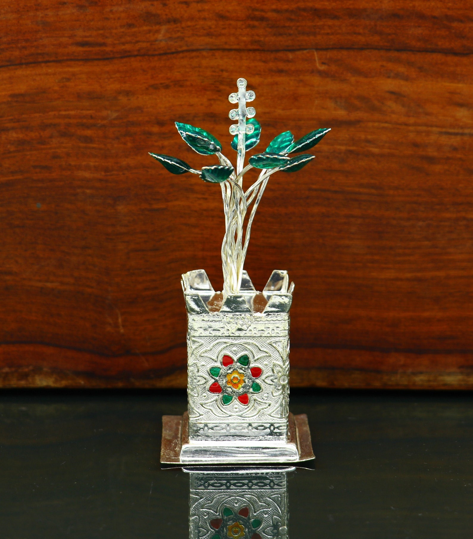 925 Sterling Silver Handmade Tulsi Plant Basil Rosary Plant - Etsy