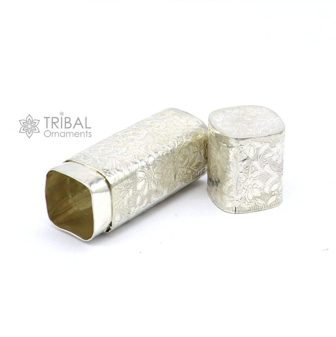 925 Sterling Silver Lipstick Case or Holder Amazing Handmade Floral ...