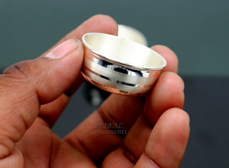 999 Fine Solid Silver Handmade Small Puja Bowl Temple Puja, Pure Silver ...
