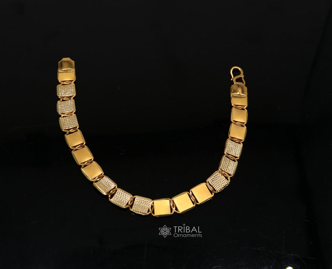 Hallmarked 22kt Yellow Gold Handmade Solid Gold Bar Royal Nawabi Chain or Bracelet Fabulous ...