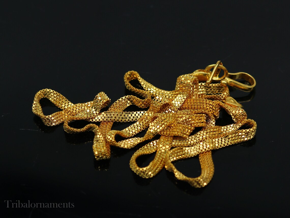 Handmade 22kt Yellow Gold Multi Box Chain Custom Work Highway Chain ...