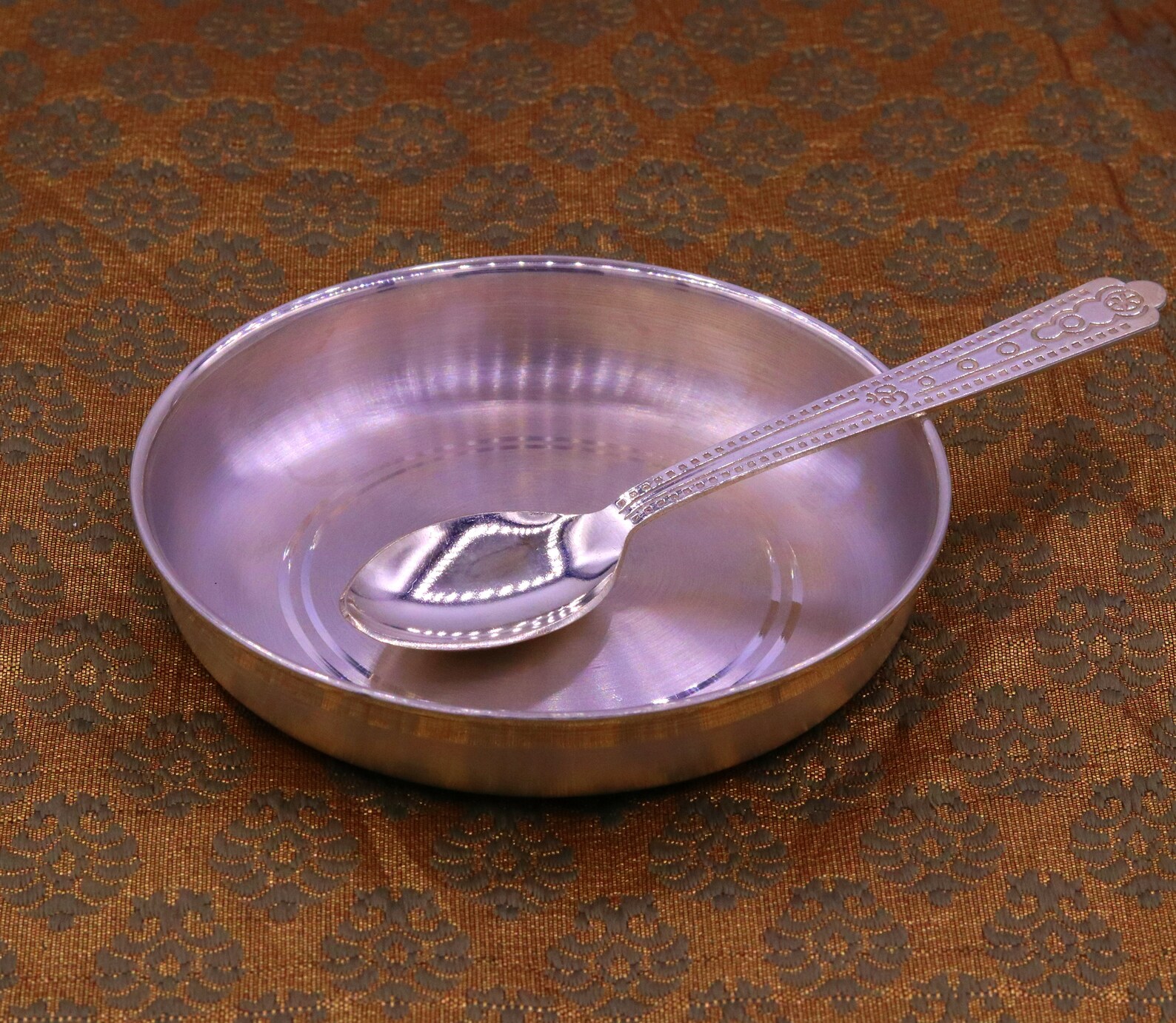 999 Sterling Silver Handmade Silver Plate Tray and Spoon Set - Etsy