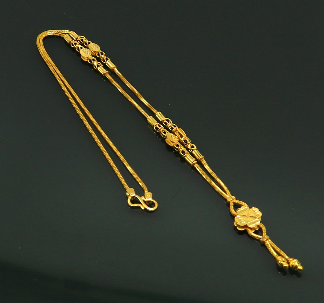 22kt Fine Yellow Gold Customized Design Hallmark Chain Necklace Stylish ...