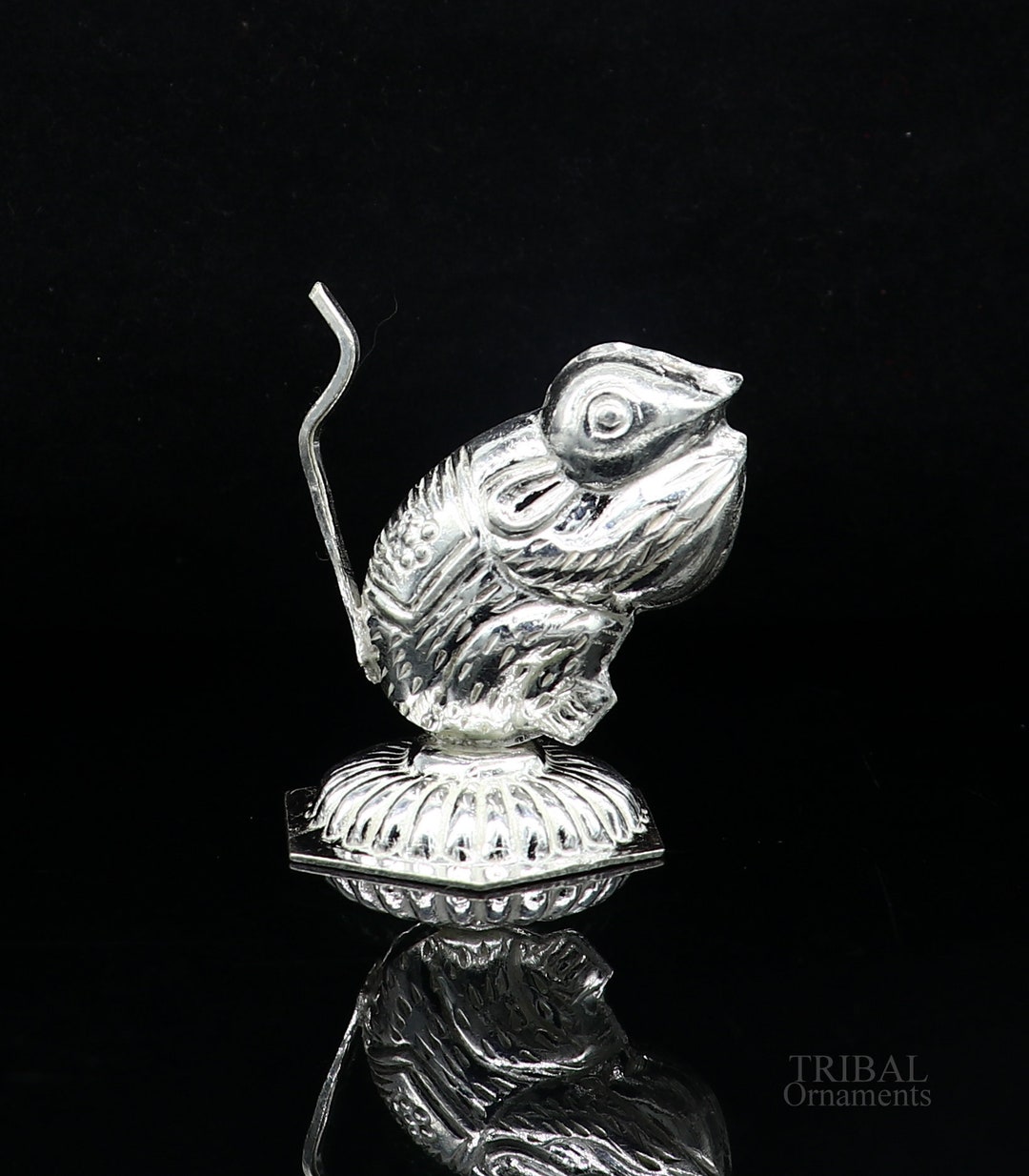 Lord Ganesha Vahan Mushak Maharaj Sterling Silver Handmade Small ...