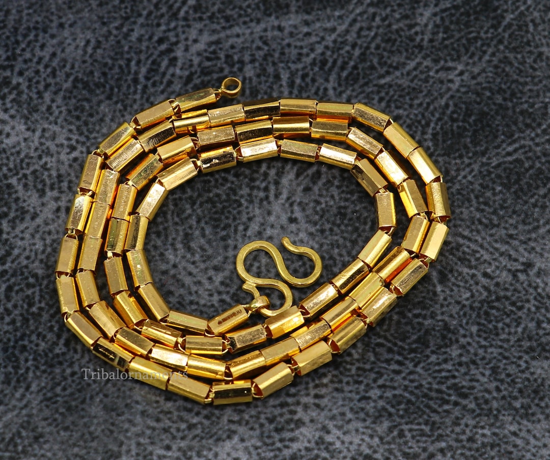 22kt Yellow Gold Royal Baht Chain, Bar Chain, Fabulous Customized Men's ...
