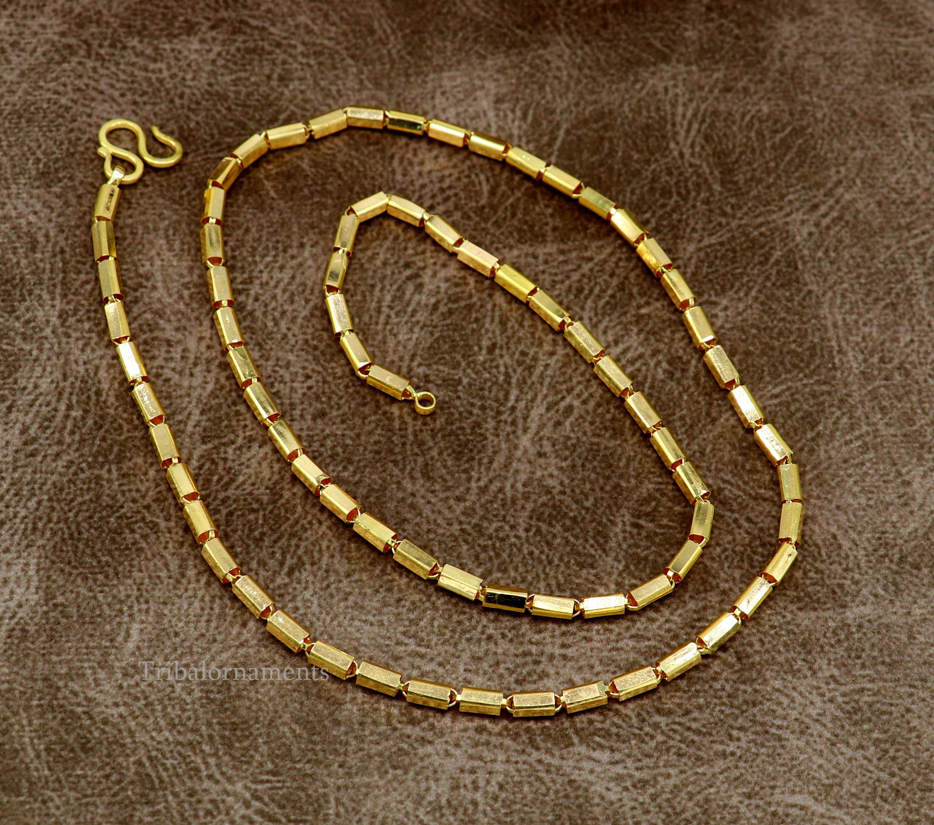 22kt Yellow Gold Royal Baht Chain, Bar Chain, Fabulous Customized Men's ...