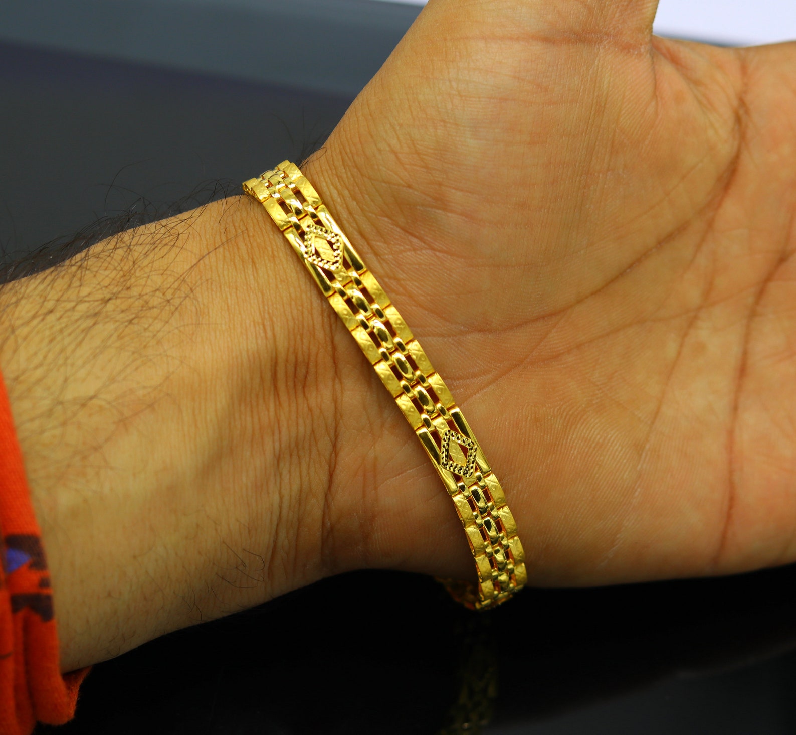 Vintage style 22kt yellow gold custom made new stylish fancy | Etsy