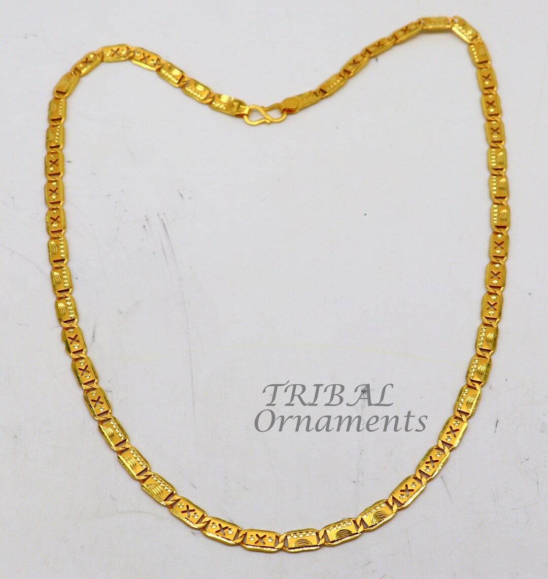 22kt Yellow Gold Royal Nawabi Baht Chain, Bar Chain, Fabulous ...