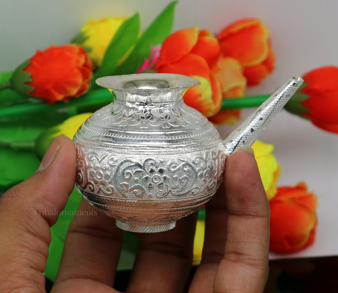 Karwa Chauth Kalash, Lord Shiva Abhisheka, Pot, 925 Silver Kalash Puja ...