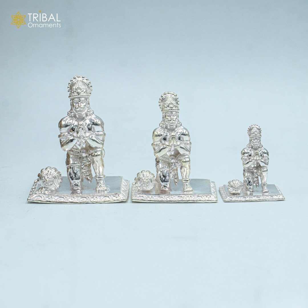 925 Silver Handmade Lord Hanuman Statue, Best Puja or Gifting God ...