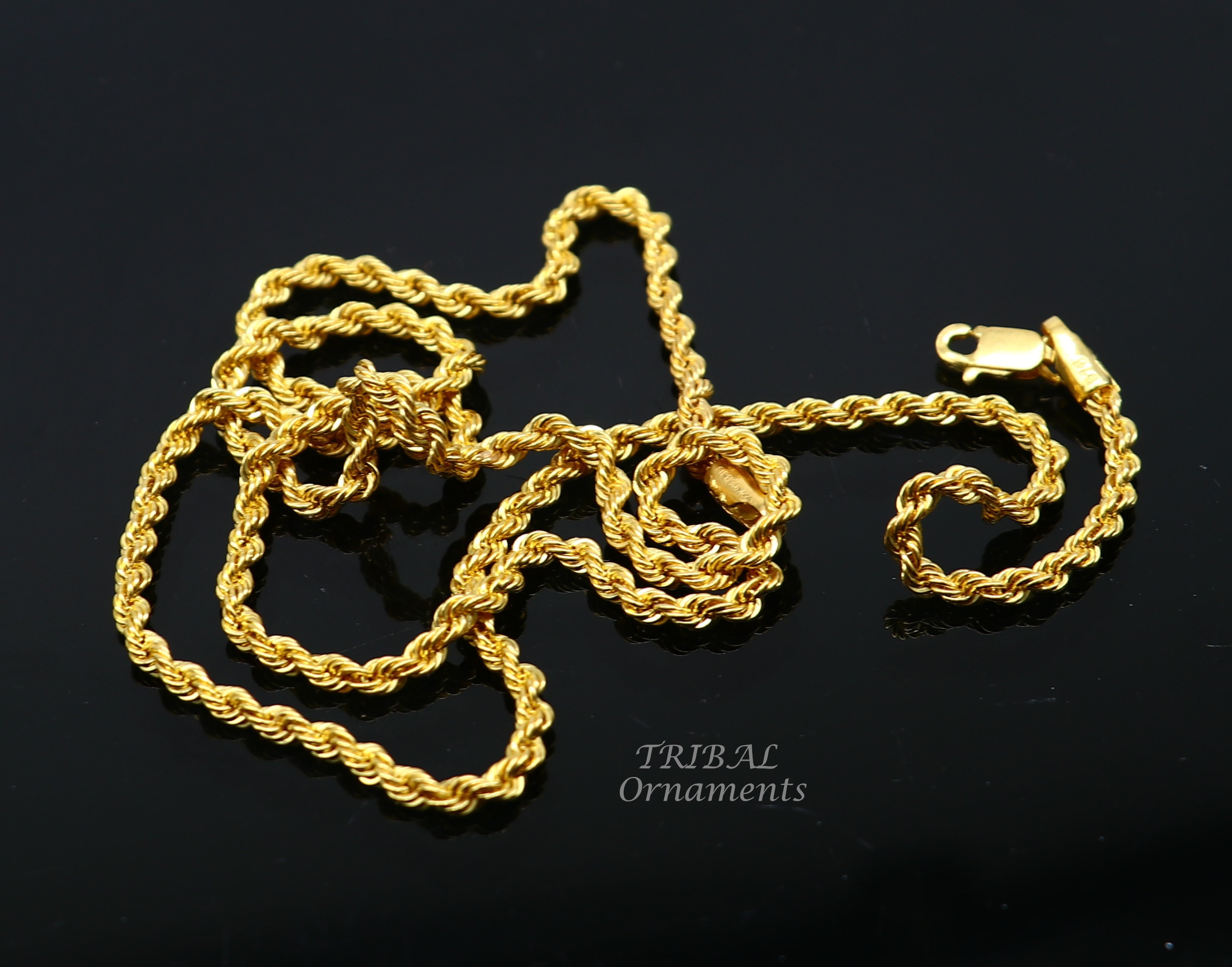 22k Yellow Gold Handmade Fabulous Rope Chain Necklace Excellent Gold ...