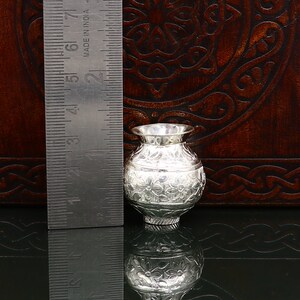 Solid Sterling Silver Handmade Plain Small Kalash or Pot, Unique Silver ...