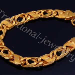 Traditional Navabi Chain Style 22kt Yellow Gold Handmade Fabulous Men's ...