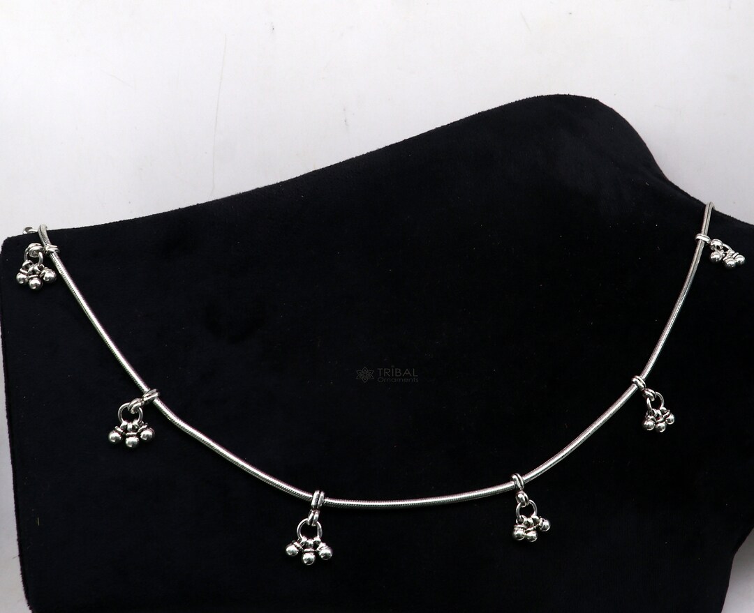 All Sizes 925 Sterling Silver Snake Chain With Hanging Drops Waist ...