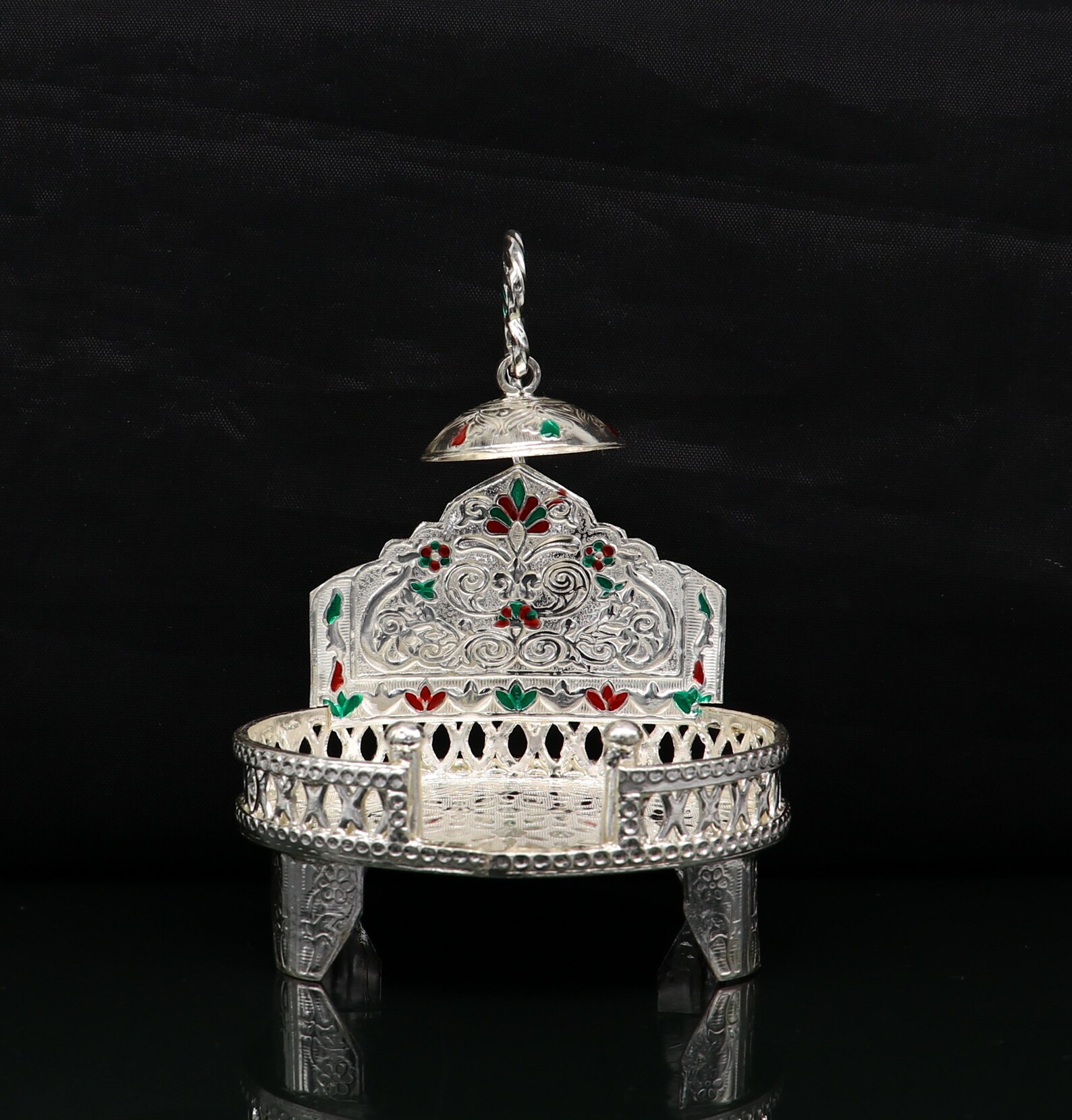 925 Pure Sterling Silver Handcrafted Small Sinhasan Idol - Etsy