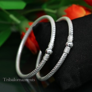 Vintage Stylish Traditional Design Handmade Sterling Silver Bangle ...