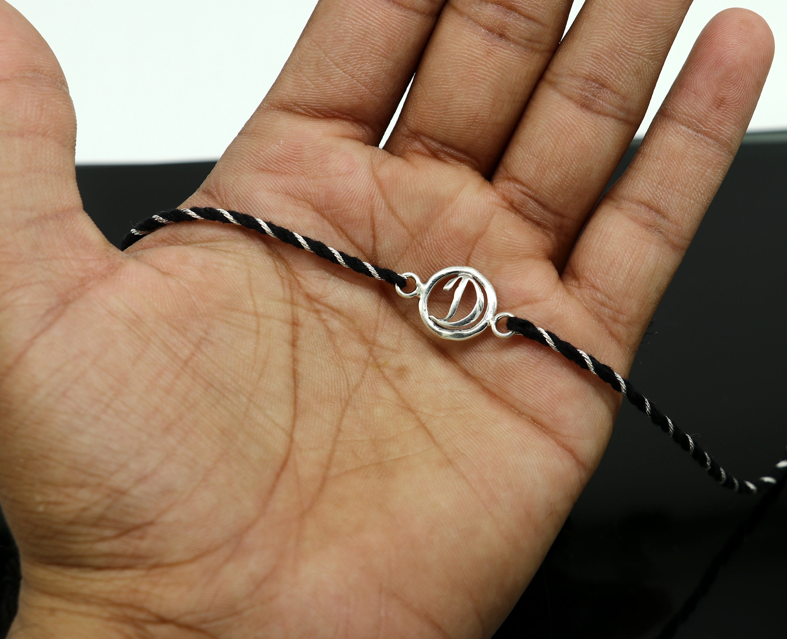 925 Sterling Silver Handmade English Alphabate D Letter Rakhi - Etsy