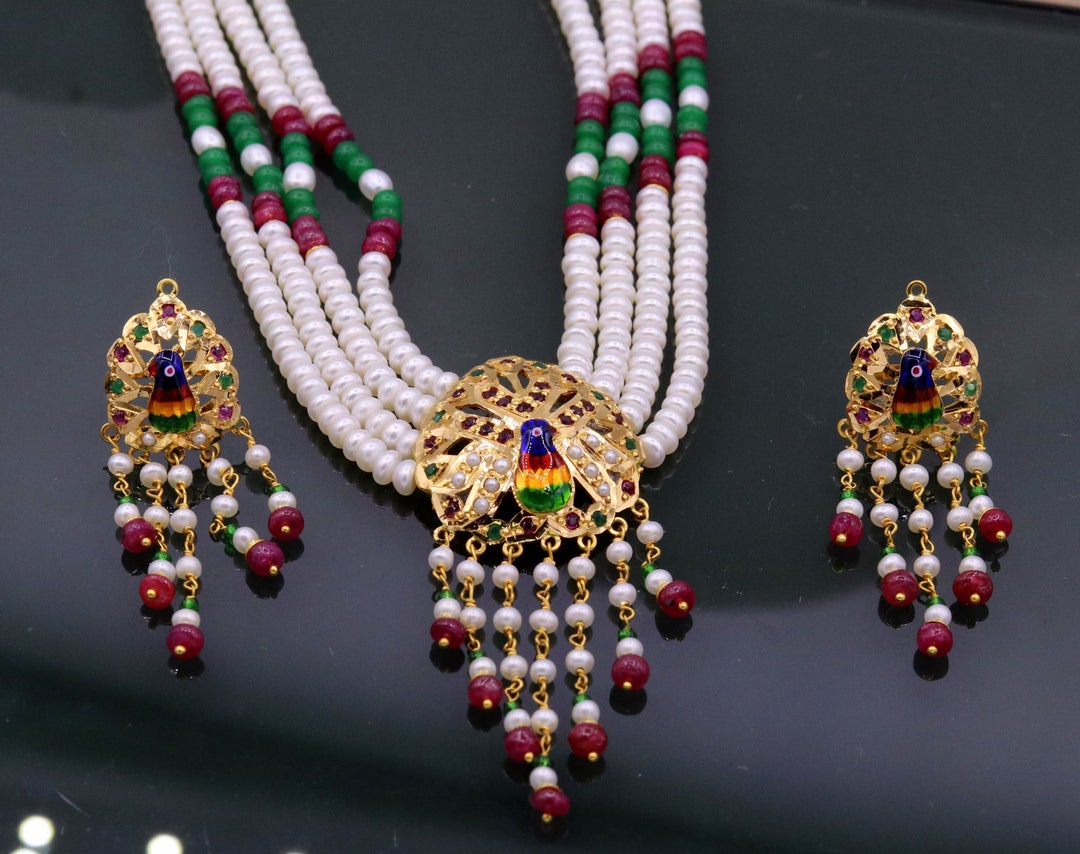 Punjabi Muslim Rajput Style 22kt Yellow Gold Handmade Gorgeous Peacock ...