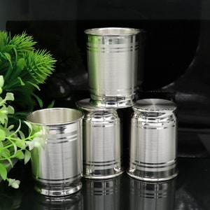 999 Fine Silver Water Glass Tumbler Set , Silver Vessel, Silver Baby ...