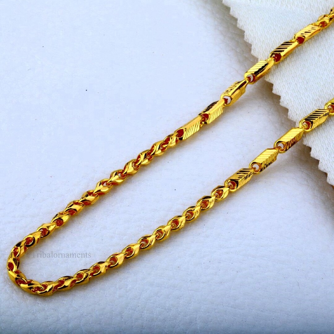 Buy All Length 22kt Yellow Gold Customized Indo Choco Chain, Stylish ...
