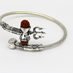925 Sterling Silver Handmade Lord Shiva Trident Trishul With Rudraksha ...