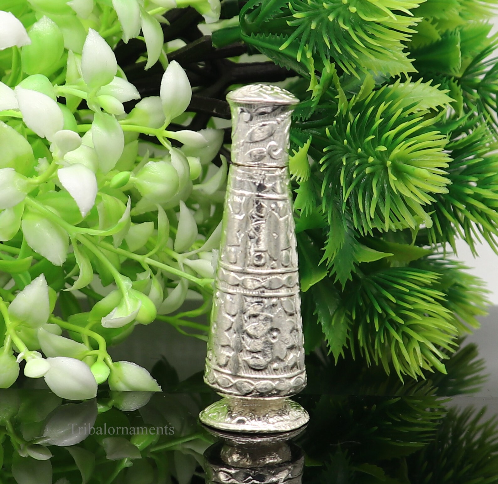 Vintage Antique Design 925 Sterling Silver Sindoor Box, Kumkum Box ...
