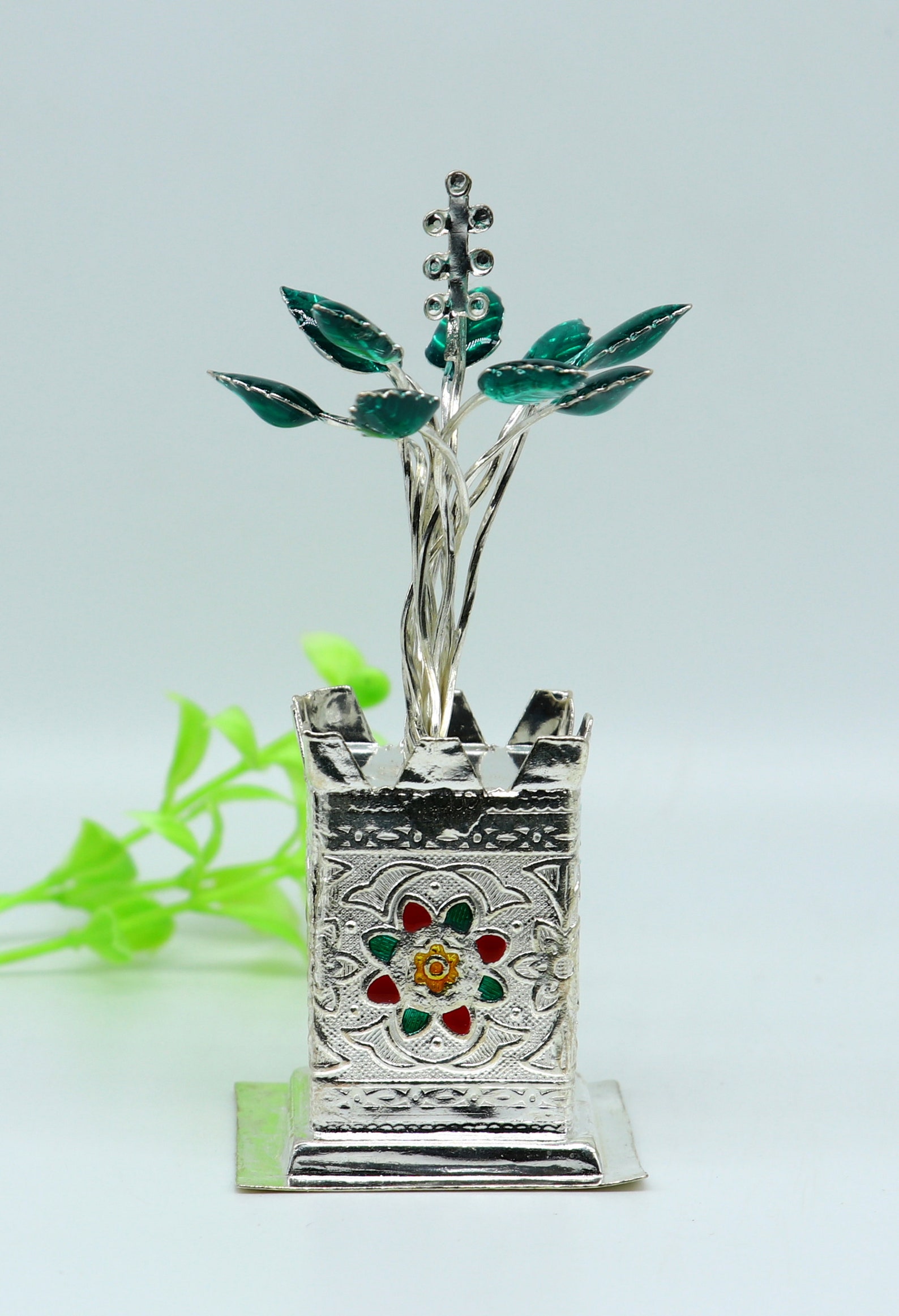 925 Sterling Silver Handmade Tulsi Plant Basil Rosary Plant - Etsy