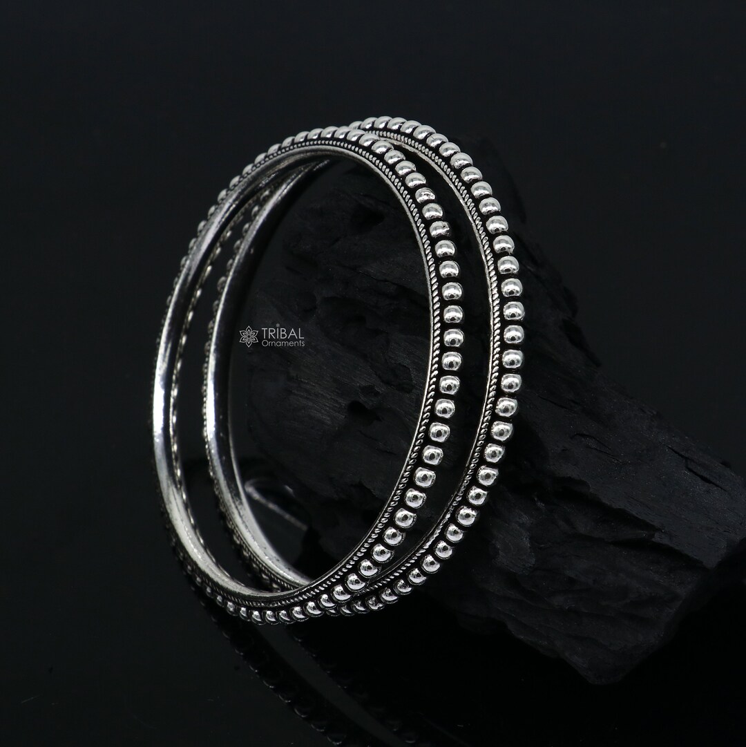 Cultural Trendy 925 Sterling Silver Handmade Gorgeous Bangle Bracelet ...