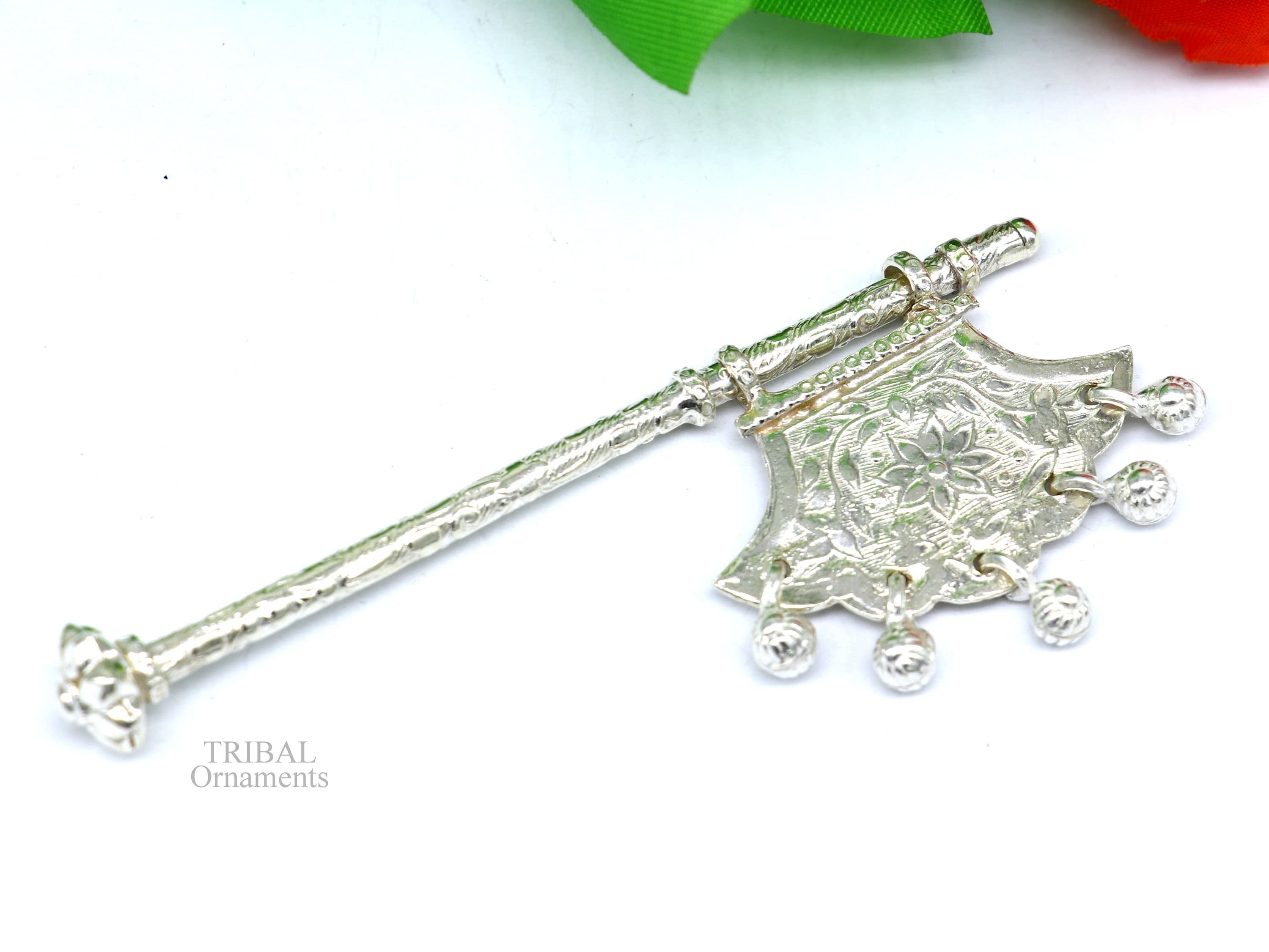 925 Sterling Silver Pankhi Small Fan or Pankhi for God Puja - Etsy