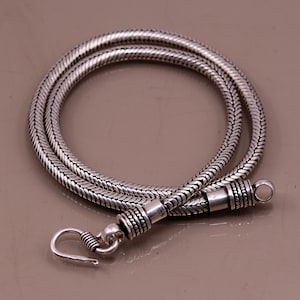 Vintage Design 925 Sterling Silver Handmade 23" Snake Chain Pendant ...