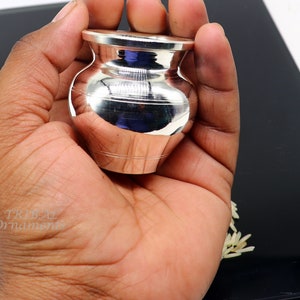 Pure 925 Sterling Silver Handmade Plain Small Kalash or Pot, Unique ...