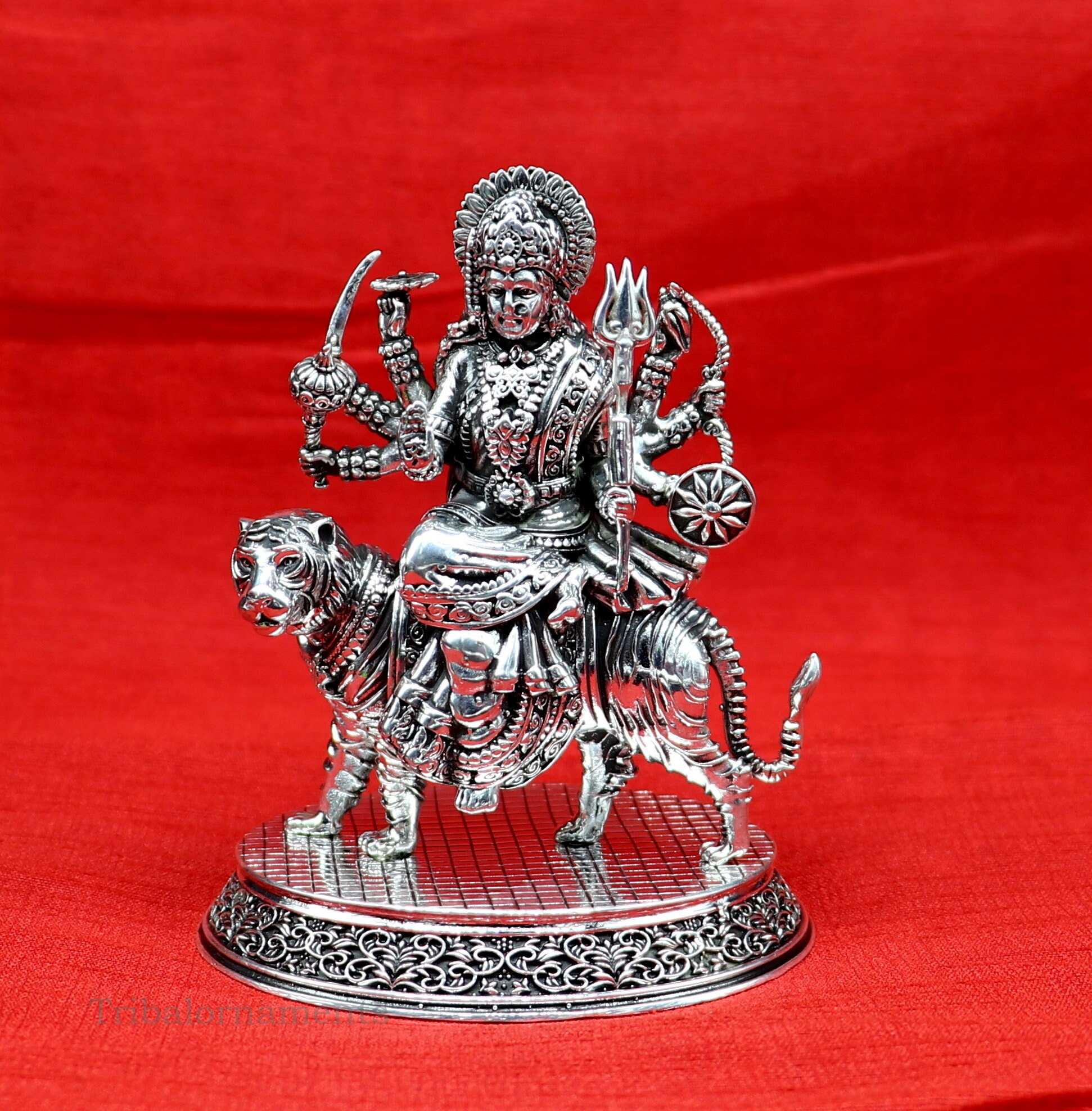 925 Sterling Silver Handmade Customized Hindu Goddess Durga or Bhawani ...