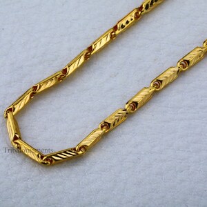 22kt Yellow Gold Handmade Diamond Cut Design Gifting Choco Chain ...